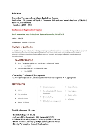 Anesthesia Technician/Technologist resume/CV SAJID KABEER NAZEERA.docx