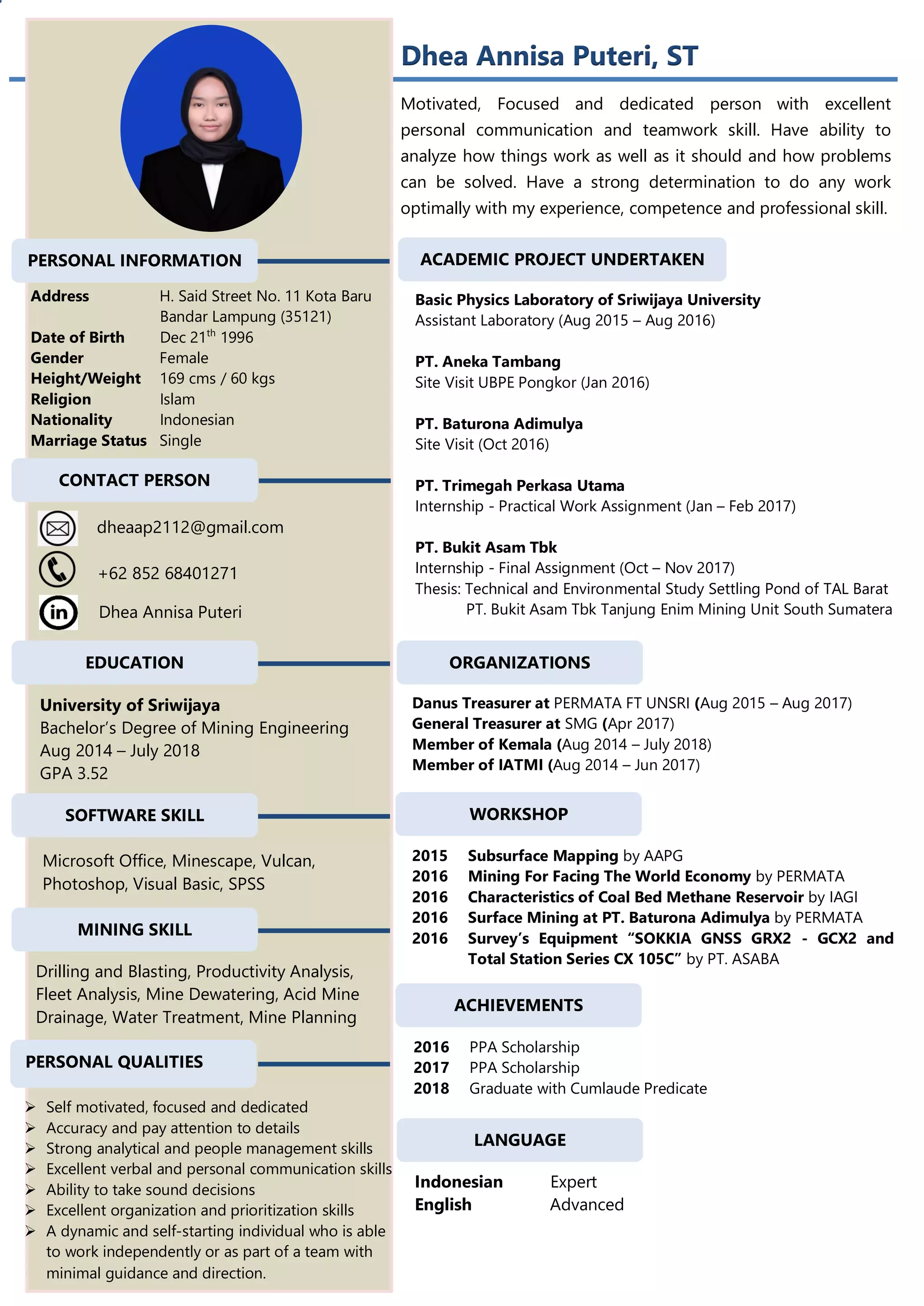 CV Dhea Annisa Puteri | PDF