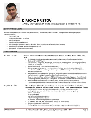 CV DIMCHO HRISTOV | PDF