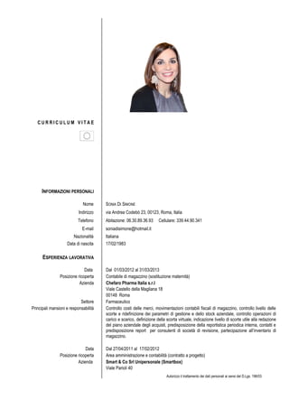 Cv di simone sonia | PDF