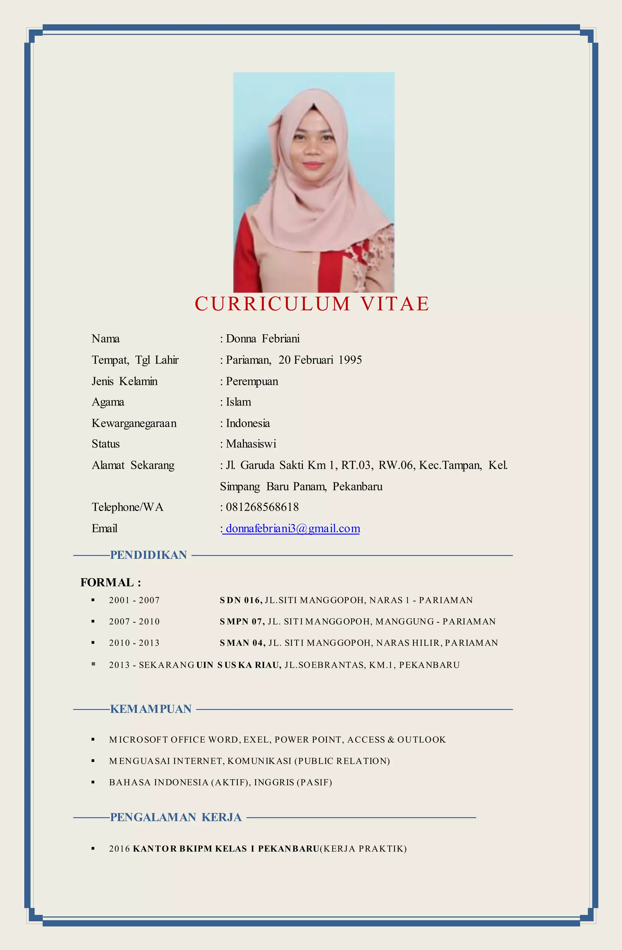 Cv donna | DOCX