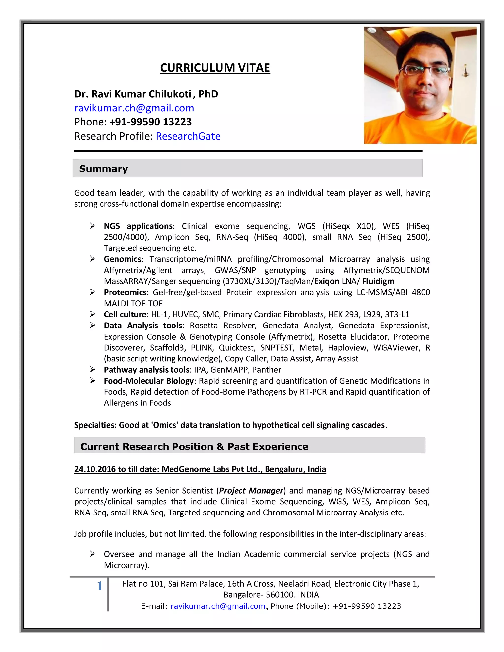Cv dr. ravi kumar chilukoti revised_march 2017 | PDF