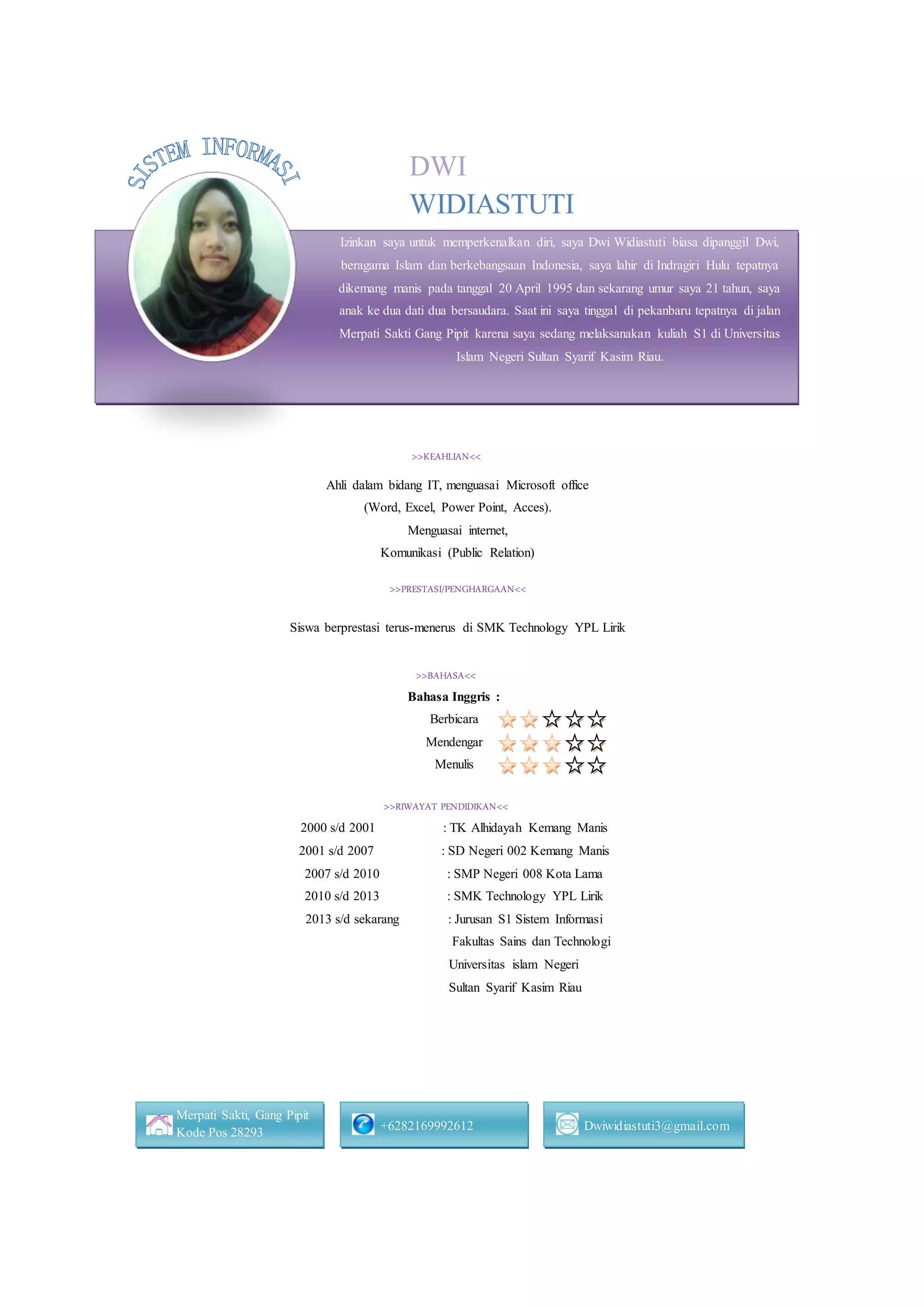 Cv dwi wdiastuti | PDF