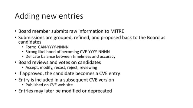 Common Vulnerabilities and Exposures details | PPT | Databases | Computer Software and Applications