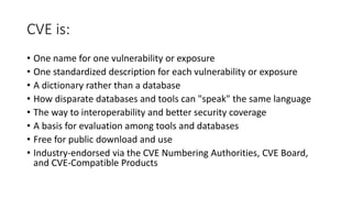 Common Vulnerabilities and Exposures details | PPT
