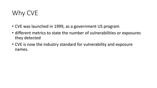 Common Vulnerabilities and Exposures details | PPT | Databases | Computer Software and Applications