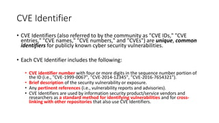 Common Vulnerabilities and Exposures details | PPT