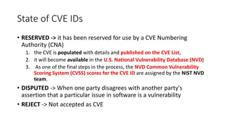 Common Vulnerabilities and Exposures details | PPT