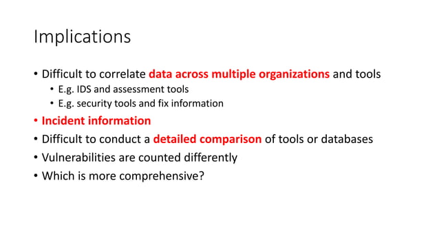 Common Vulnerabilities and Exposures details | PPT | Databases | Computer Software and Applications