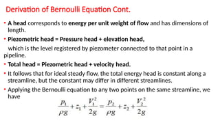Discussion slide on Bernoulli's Equation and Quantinuity equation | PPTX