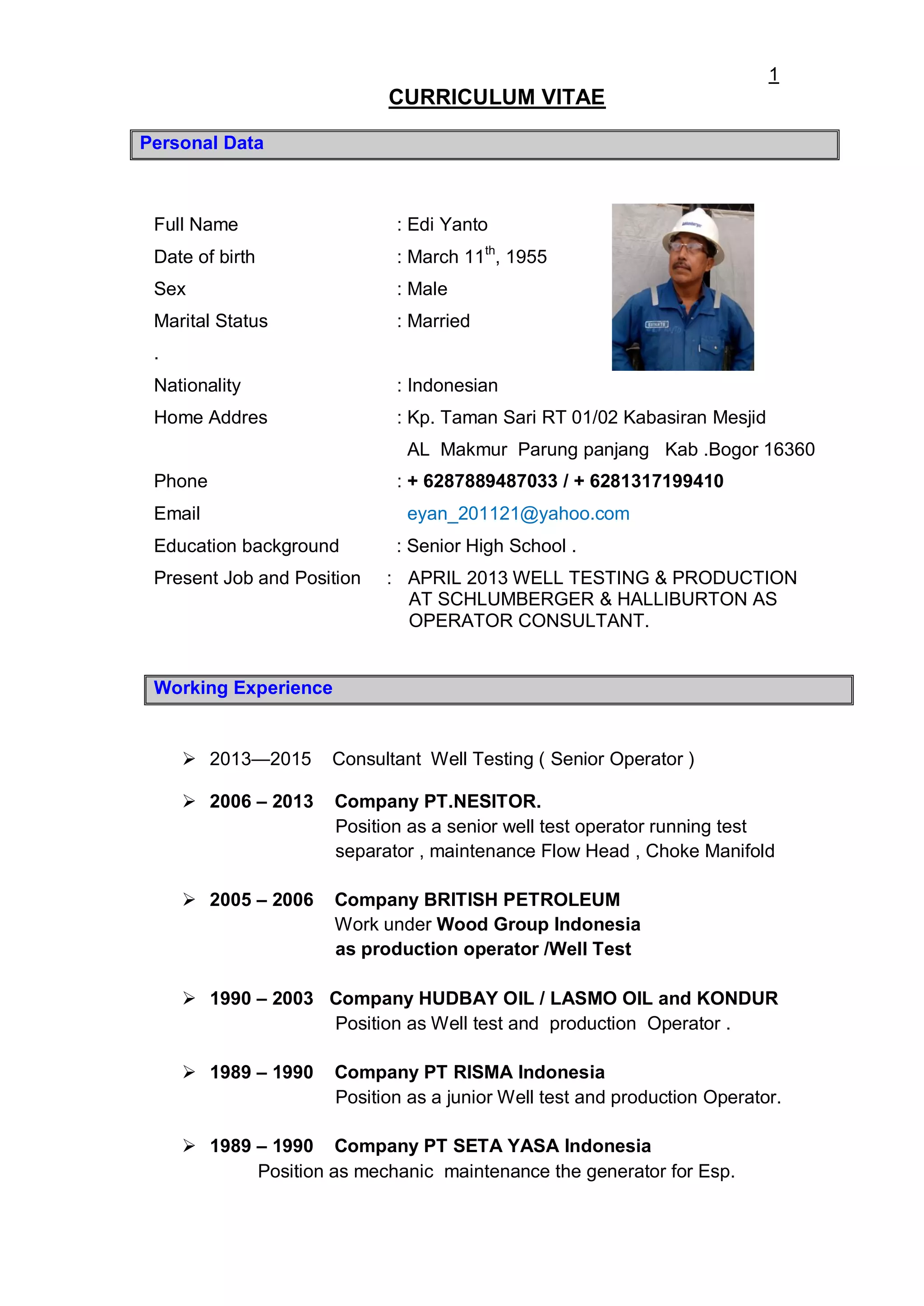 Cv edi yanto updated | PDF