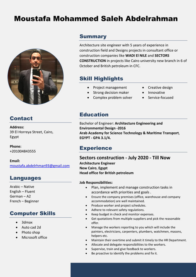 architecture engineer/my cv | PDF | Civil Engineering Industry | Industries