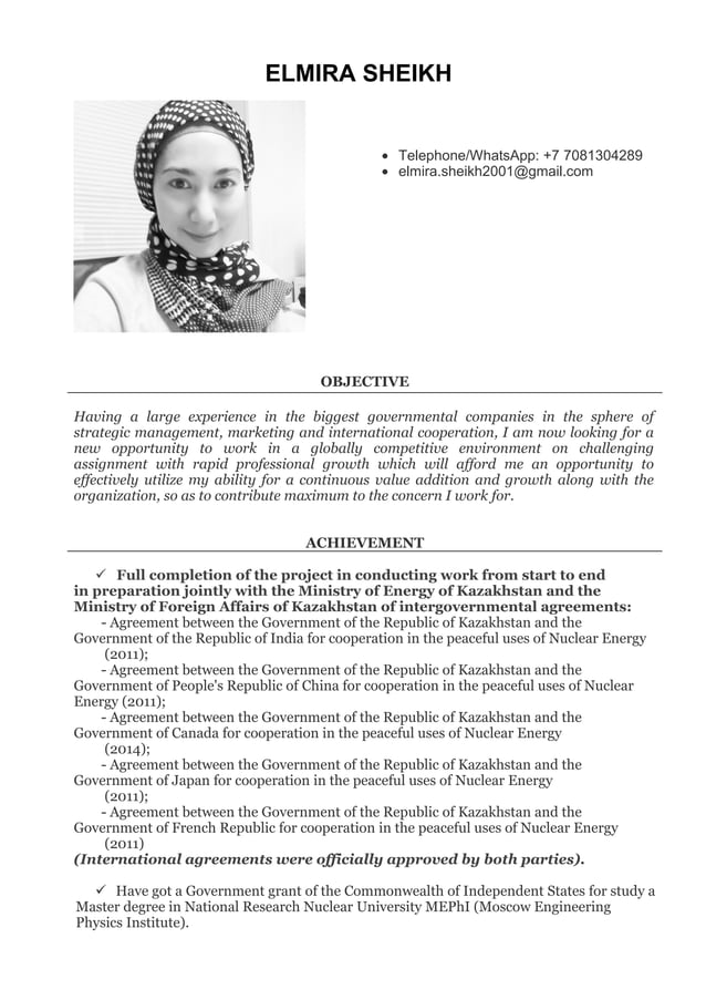 Cv elmira sheikh | PDF