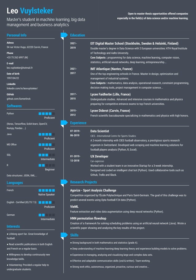 Léo Vuylsteker - CV (English) | PDF