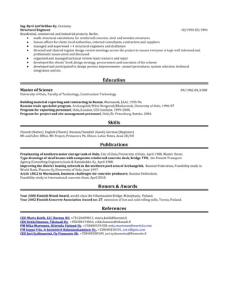 CV Ensio Suopanki.pdf ENGLISH Russian Finnish German | PDF | Free Download
