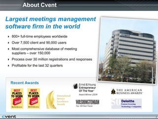 Cvent Product Presentation | PPTX | Web Conferencing | Computer Software and Applications