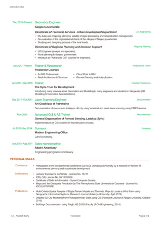 Abdullah Barhy _ CV2020 | PDF | Postgraduate Education | College Education