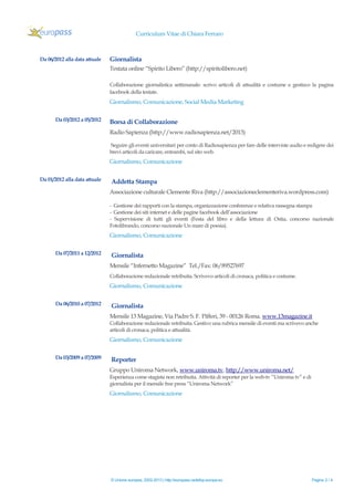 Cv Chiara Ferraro | DOC