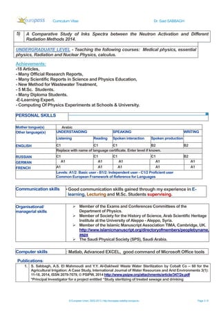 Cv europass said sabbagh 8 2016 | PDF