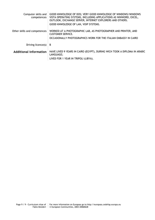 Cv Fabio Desideri | PDF