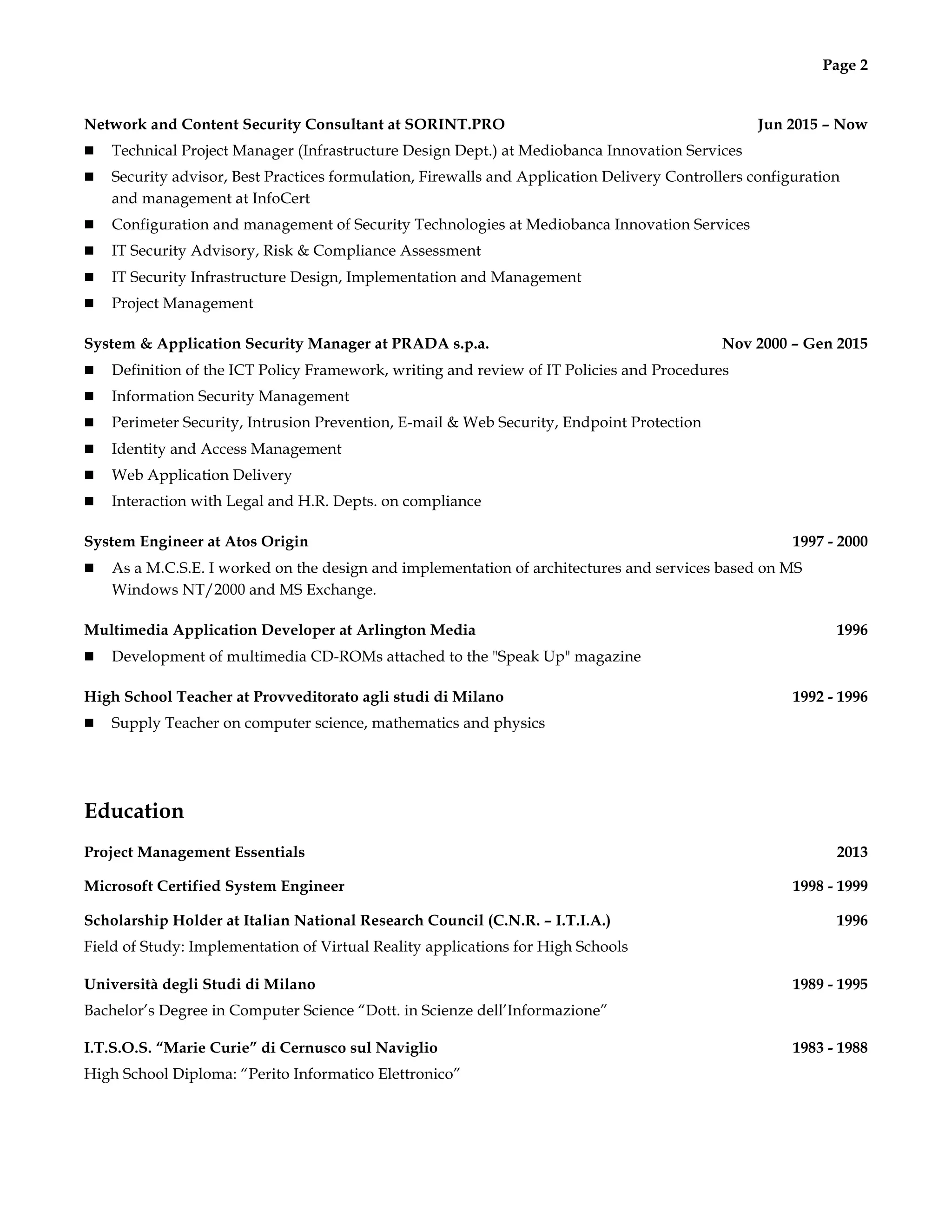 Cv fabio ghezzi en ext | PDF