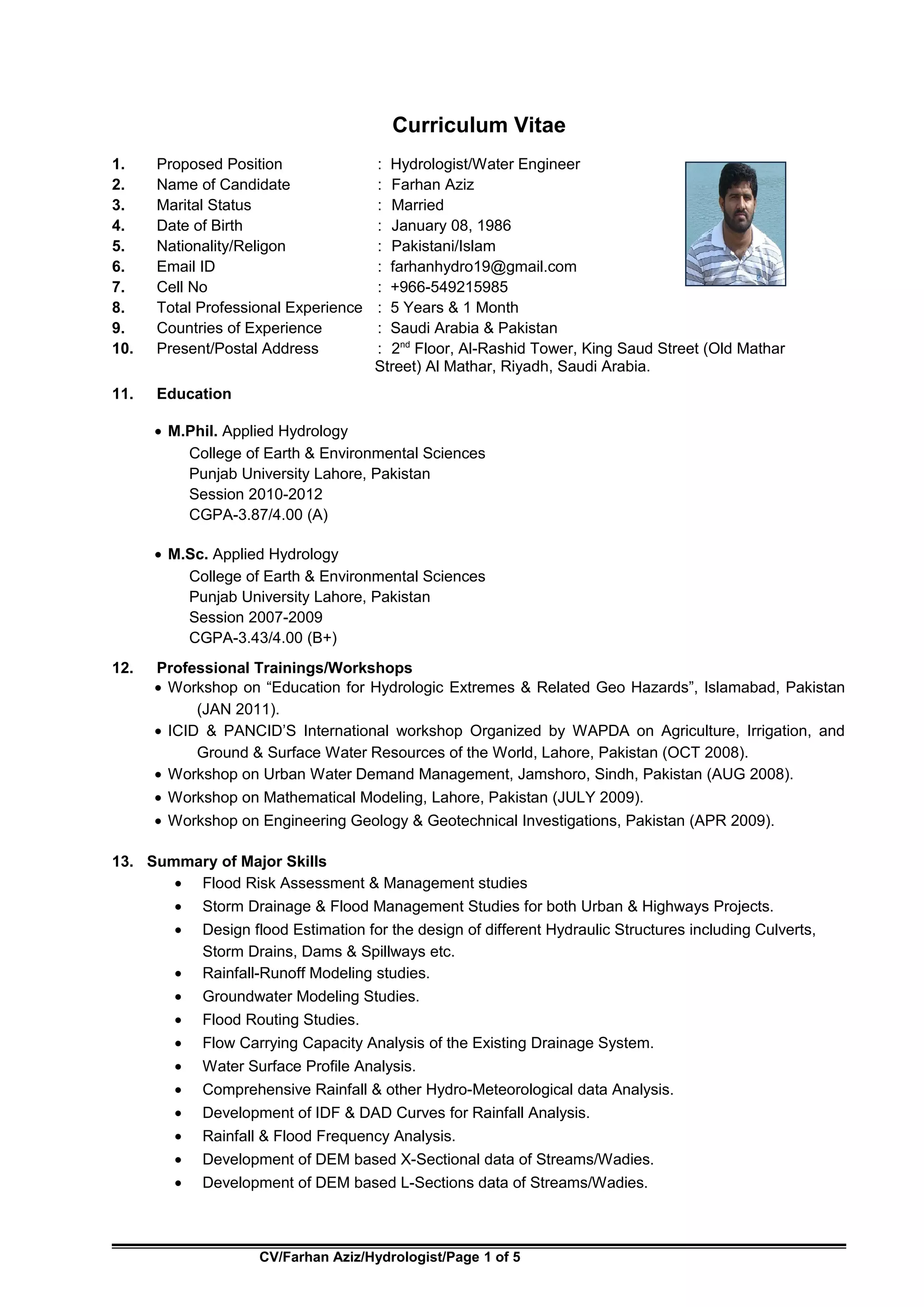 Hydrologist-CV | DOC