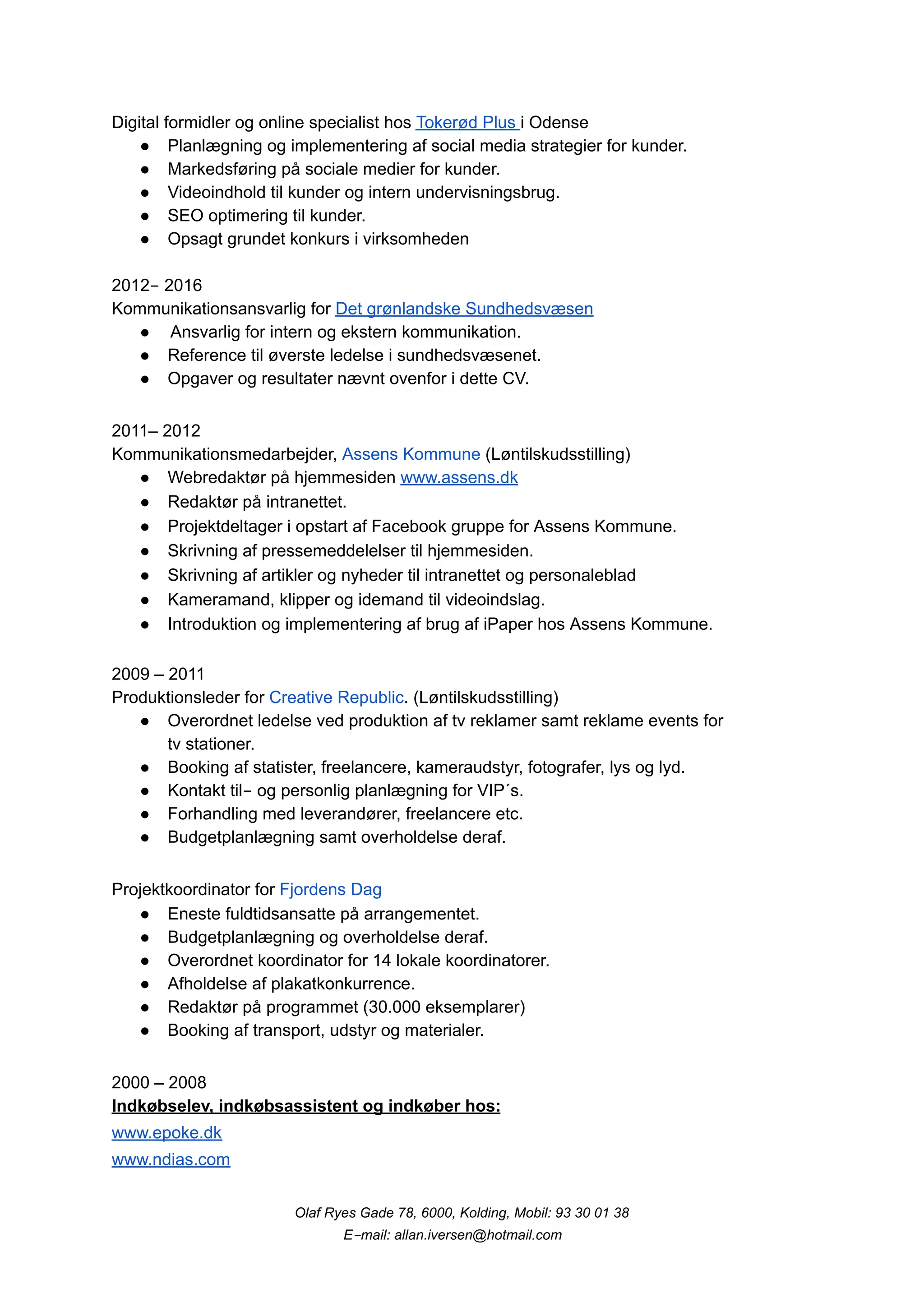 CV Allan Iversen | PDF
