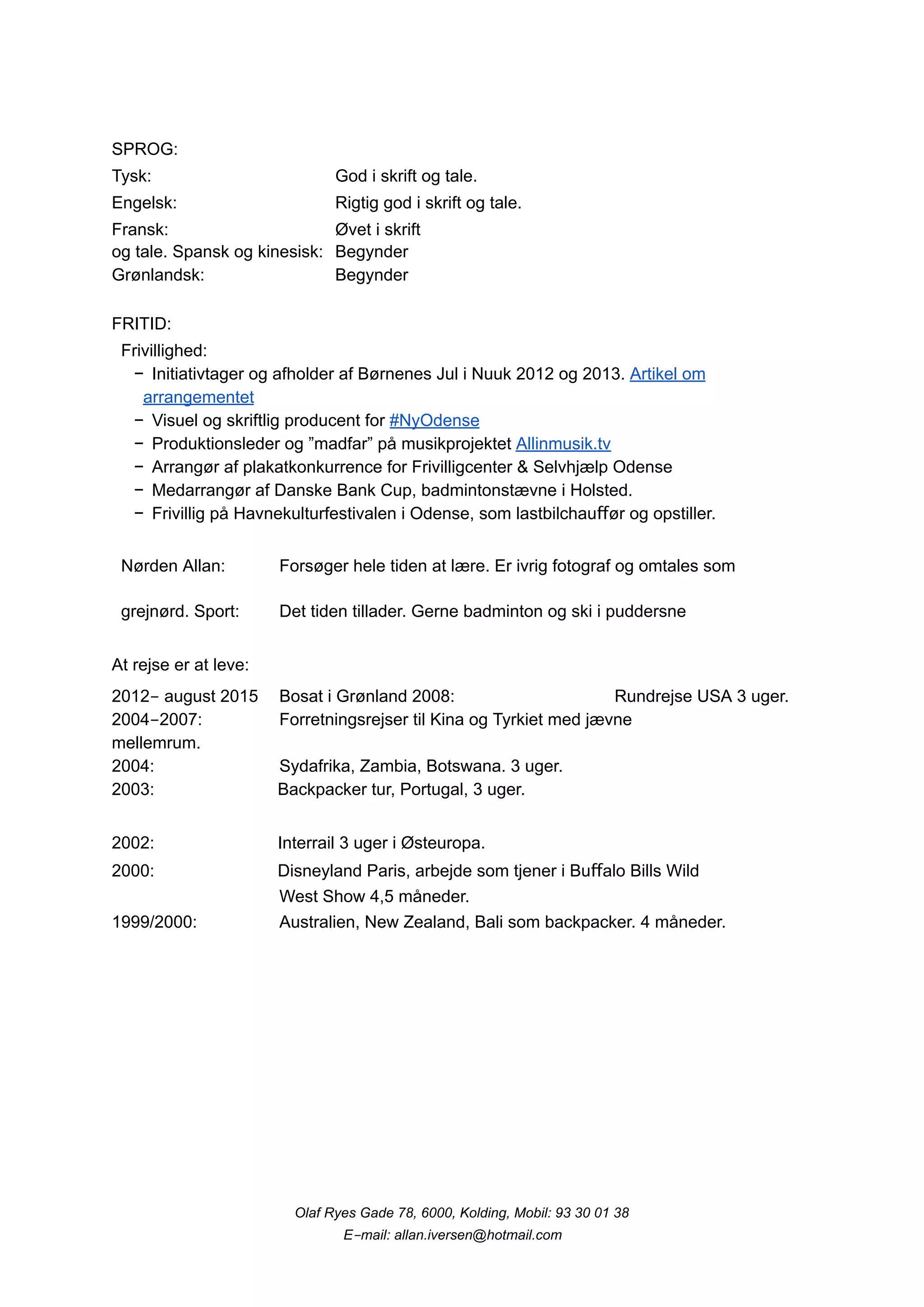 CV Allan Iversen | PDF