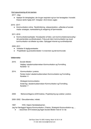 CV Allan Iversen | PDF