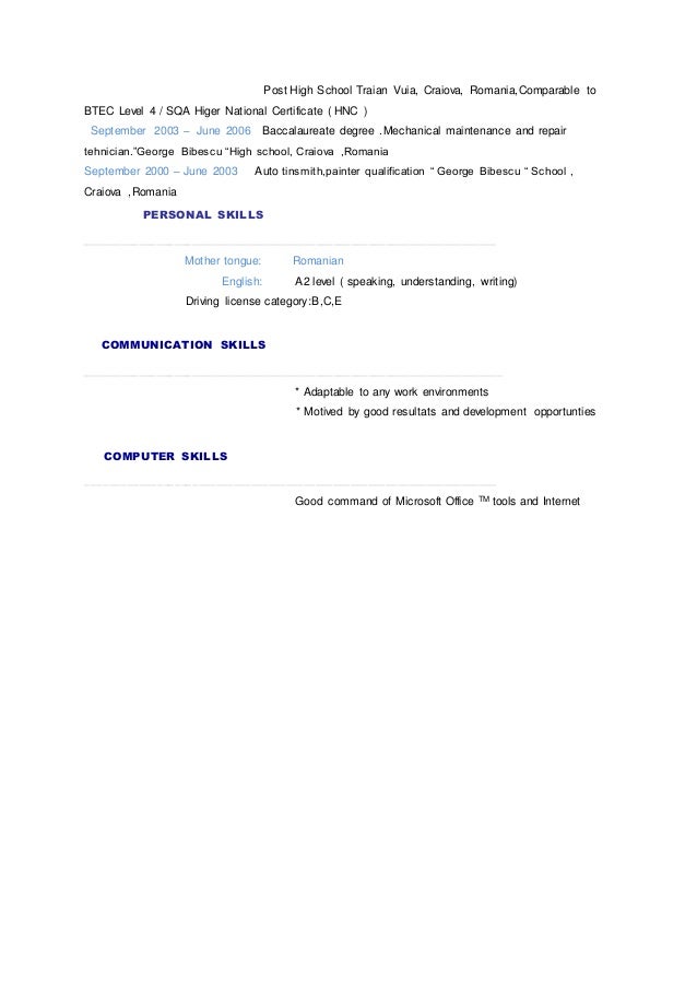 Cv florin vataman nou