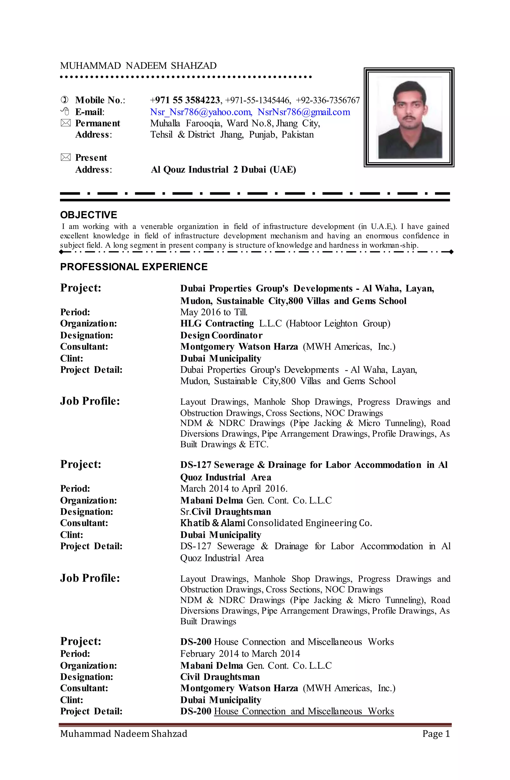 Cv for Draughtsman | DOCX