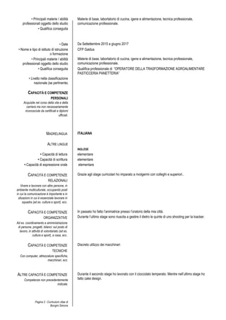 Cv formato europeo | PDF
