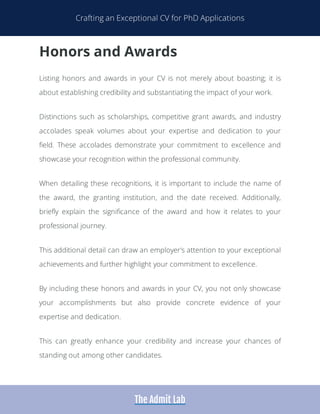 CRAFTING AN EXCEPTIONAL CV FOR PHD APPLICATIONS: : A Step-by-Step Guide ...