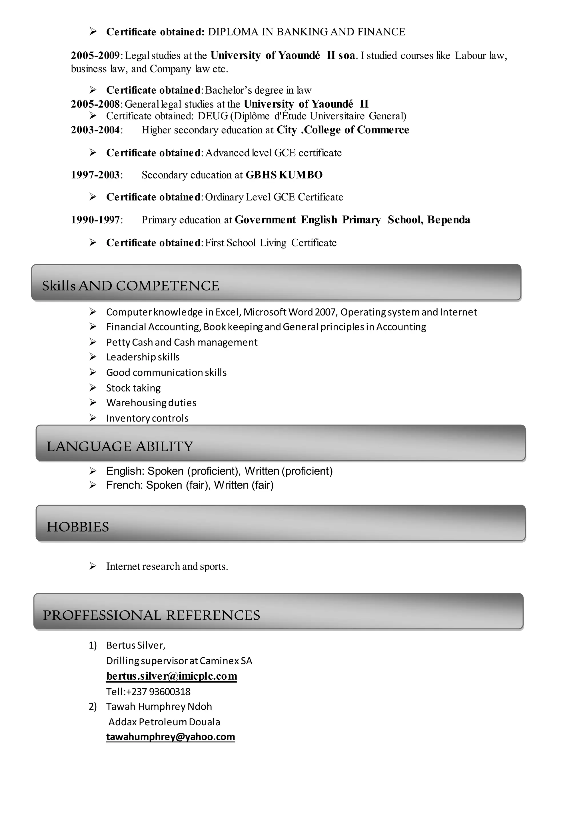 Cv for solomon n | DOCX