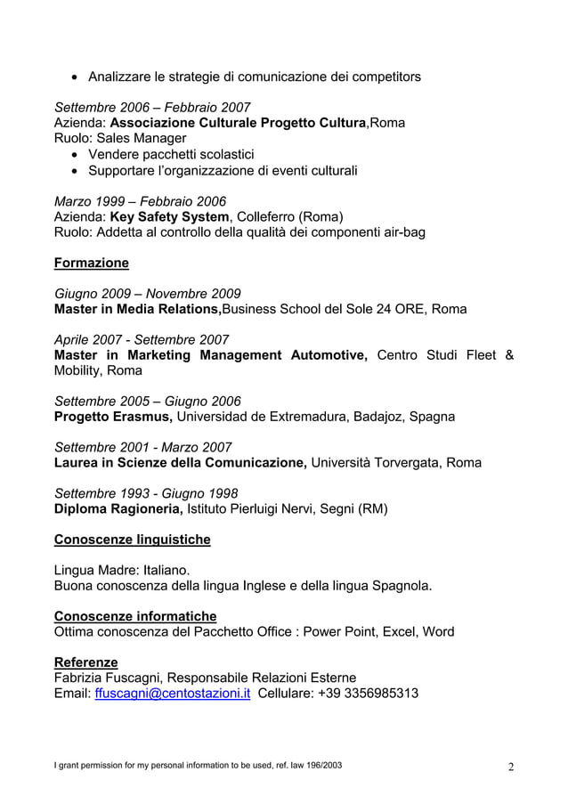 Cv francesca trungadi | PDF