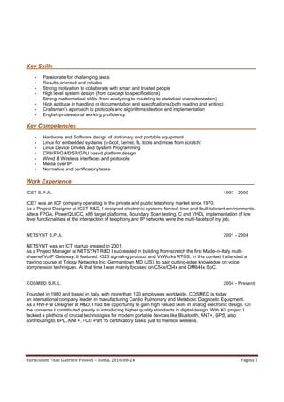 CV Gabriele Filosofi | PDF