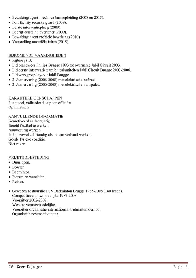 CV geert dejaeger pdf. | PDF