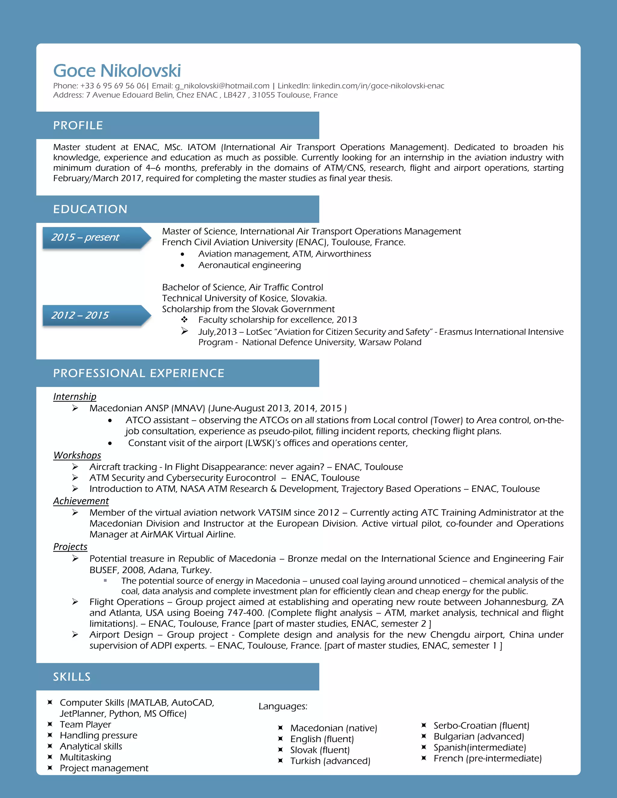 CV - Goce Nikolovski_English | PDF