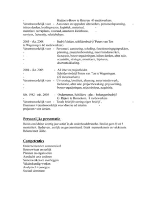 Cv govert rijken 2 | RTF | Business | Business and Finance