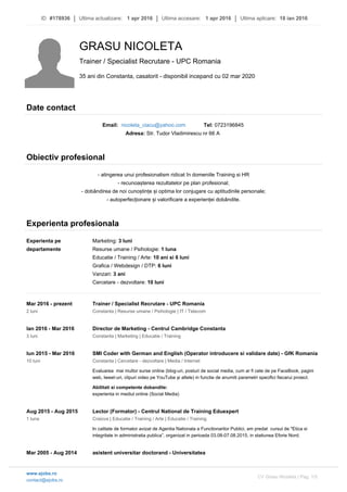 Cv grasu nicoleta_ro | PDF