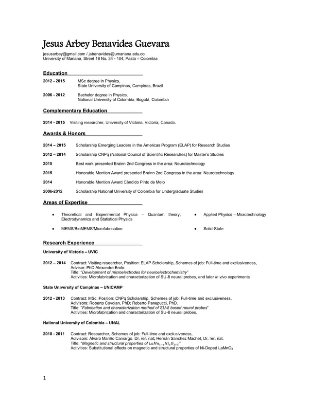 CV Guevara,Jesus | PDF