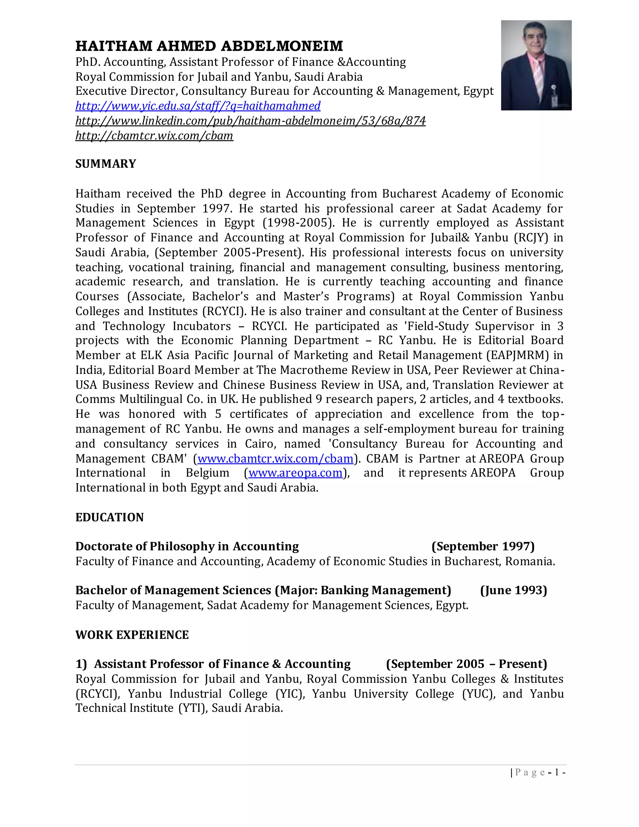 CV Haitham Abdelmoneim | PDF