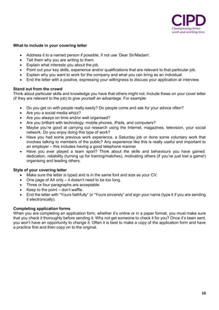 CV handout 2015 - CIPD Guernsey | PDF