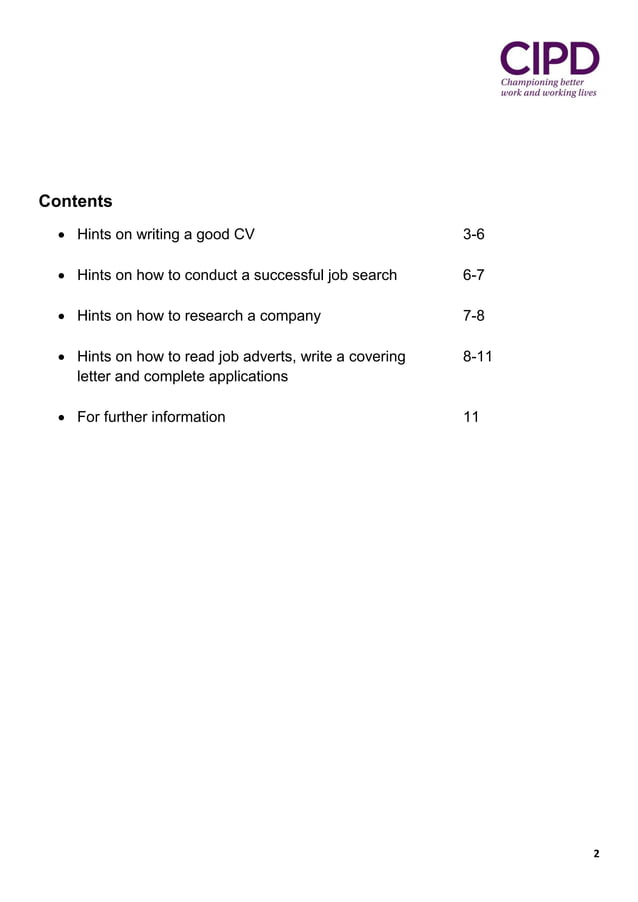 CV handout 2015 - CIPD Guernsey | PDF