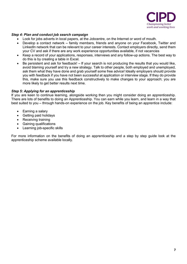 CV handout 2015 - CIPD Guernsey | PDF