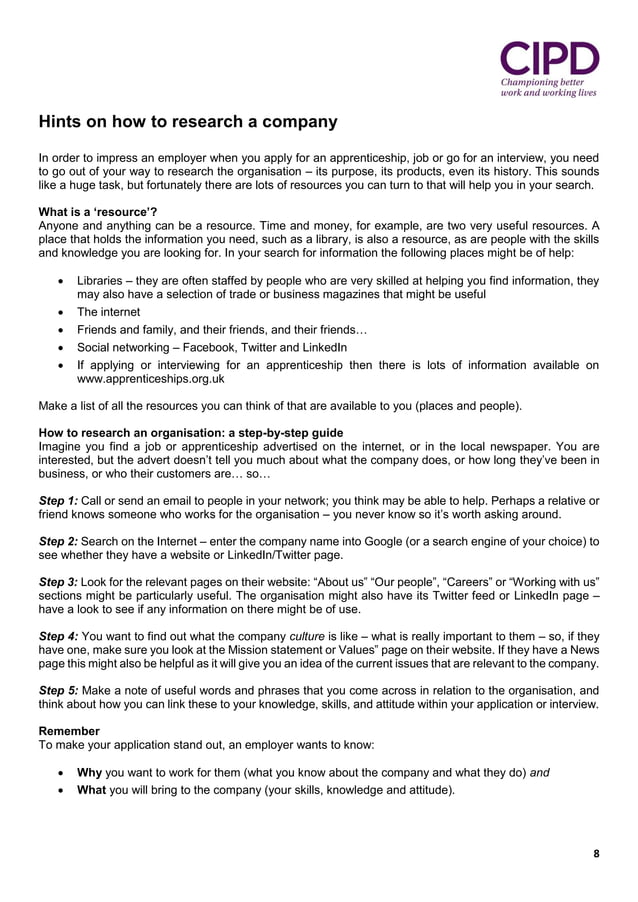 CV handout 2015 - CIPD Guernsey | PDF