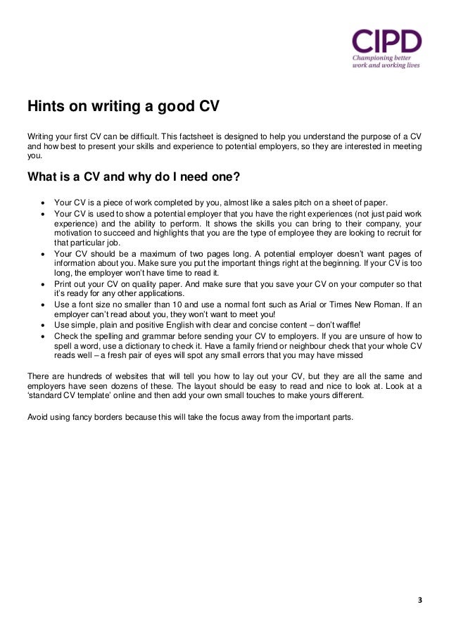 CV handout 2015 - CIPD Guernsey