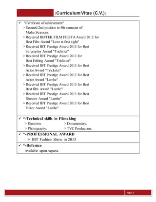 Cv haris hameed | DOCX