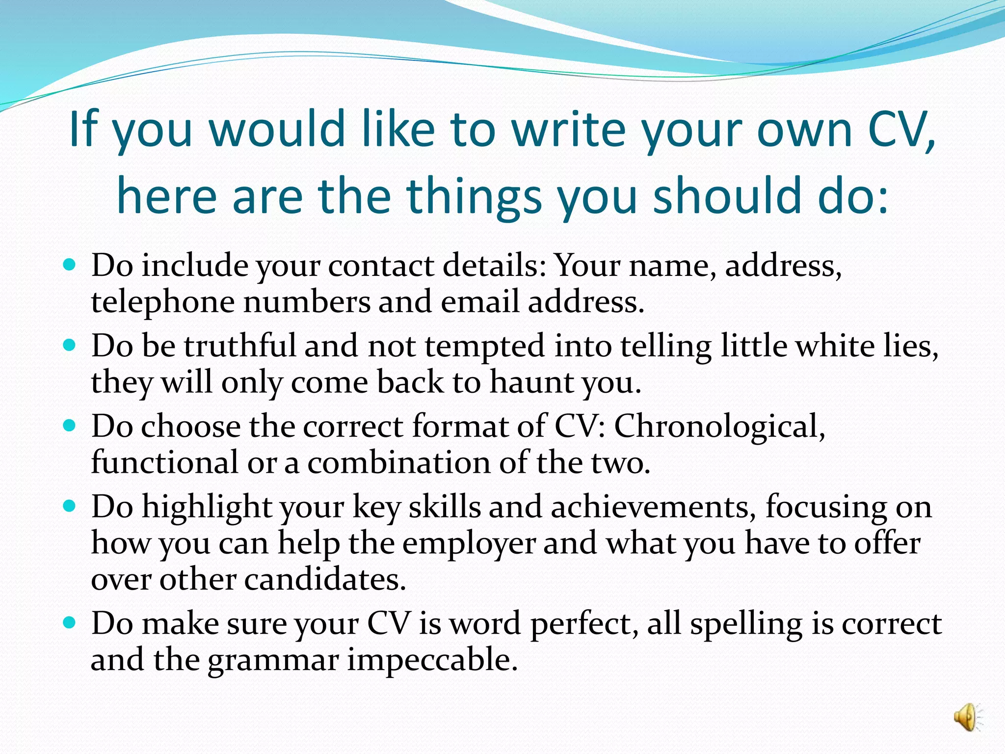 CV Writing Help and Advice | PPT