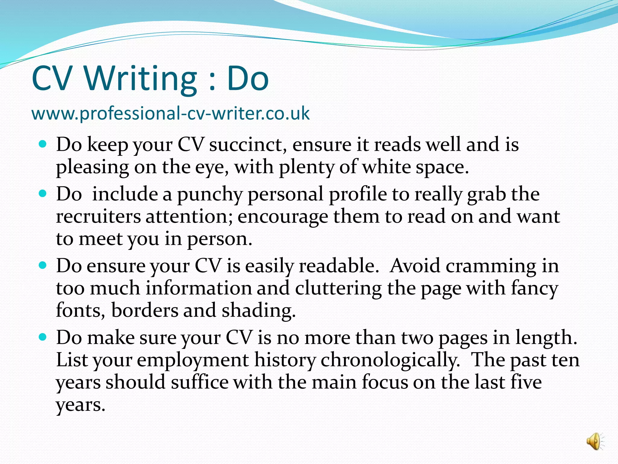 CV Writing Help and Advice | PPT
